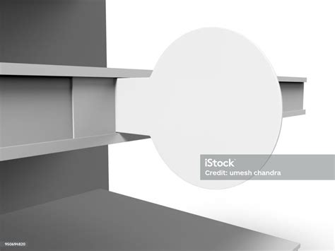 쇼핑몰 홍보에 대 한 원형 플라스틱 선반 구전 병 인쇄 Pvc 빈 3d 렌더링 그림입니다 말하기에 대한 스톡 사진 및 기타 이미지 Istock