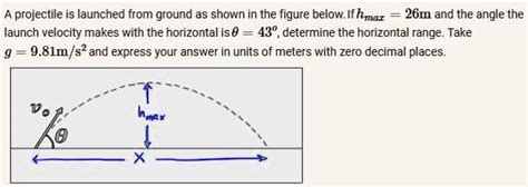 Solved A Projectile Is Launched From The Ground As Shown In The Figure Below If Hm 26m And