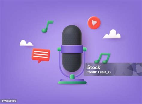 팟캐스트 개념입니다 짧은 다리 스탠드의 마이크 둥근 모양 모델 벡터 3d 모형 3d 웹 벡터 일러스트레이션 라디오에 대한 스톡