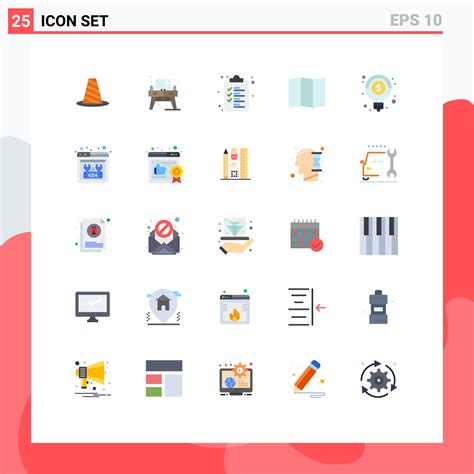 Modern Set Of 25 Flat Colors And Symbols Such As Money Creative Screen