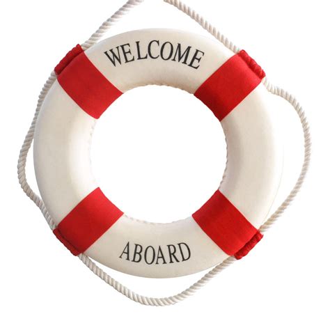 Life Preserver Ring Wall Decor Nautical Room Beach Decorations Red And