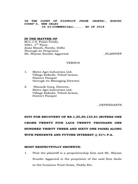 Js Prime Suit Recovery Hc Commercial Pdf Lawsuit Affidavit