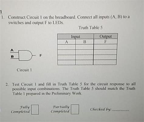 Solved 1 1 Construct Circuit I On The Breadboard Connect