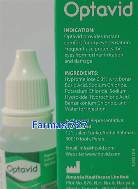 Optavid Eye Drops Hovid Kepong Kl