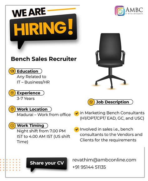 Revathi Mariraj On Linkedin Hiring Benchsalesrecruiters Benchsale