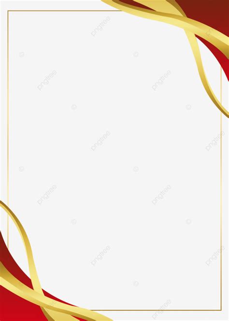 Frame Certificate Border Design Wave Vector Red And Golden Border Red
