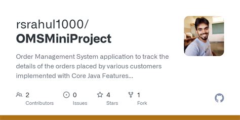 GitHub Rsrahul OMSMiniProject Order Management System Application To Track The Details Of