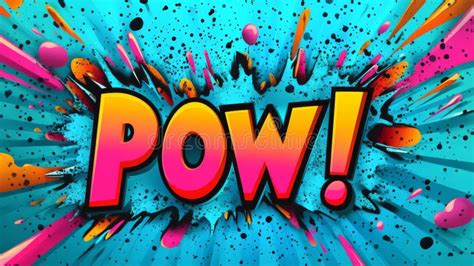 The Comic Book Style Speech Bubble Is Bright And Vibrant For A Unique Pow Effect Stock Image