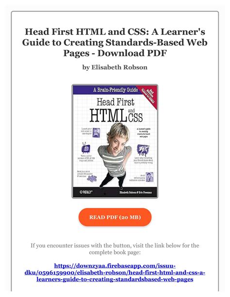 Download Head First Html And Css A Learners Guide To Creating Standards Based Web Pages By