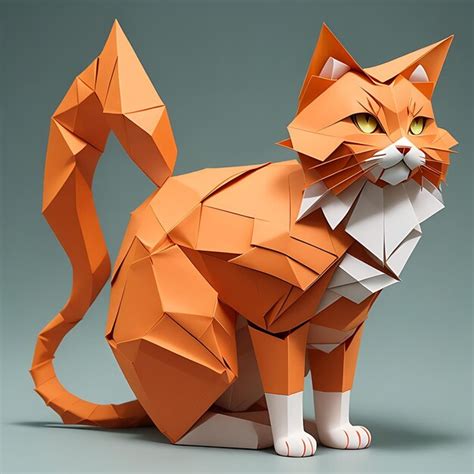 Premium Photo A Cat Origami Style Ai