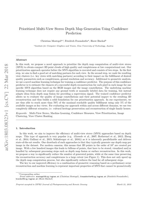 Pdf Prioritized Multi View Stereo Depth Map Generation Using