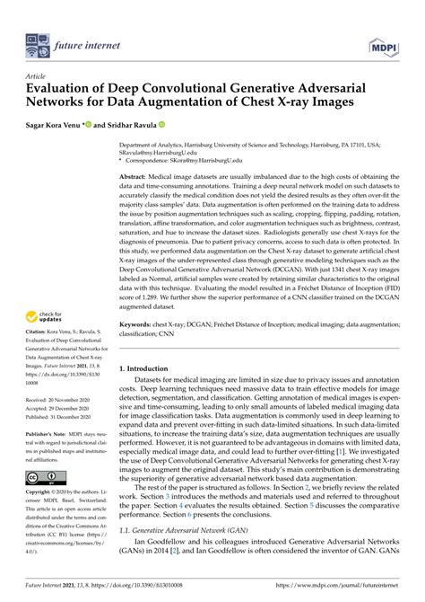 PDF Evaluation Of Deep Convolutional Generative Adversarial Networks For Data Augmentation Of