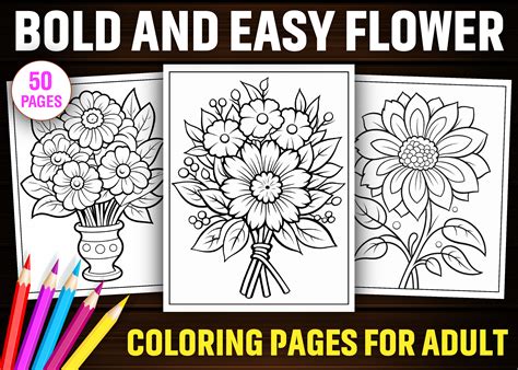 Easy Flower Coloring 75 Flower Coloring Pages Free Cute Sheets