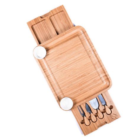 Stone And Clay Charcuterie Board With Utensils And Nut Drawer Bamboo Cb Stone And Clay Charcuterie Board With Utensils And Nut Drawer Bamboo Cb