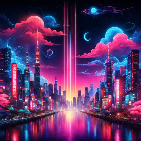 The Aesthetics Of Vaporwaveukiyo Eretro Vibesdraw In Neon Colorsor