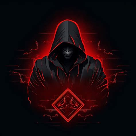 Premium Photo Hooded Hacker Logo Mascot