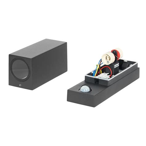 Prios Outdoor Wall Light Tetje Black Angular Sensor Lights Ie