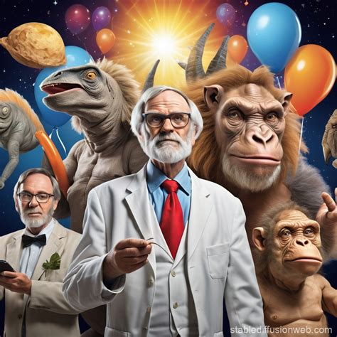 Creationism Vs Evolutionism In A Party Setting Stable Diffusion Online