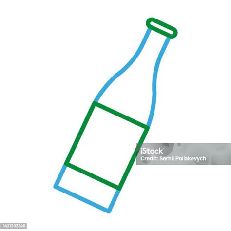 플랫 우유 병 아이콘입니다 천연 유기농 영양 벡터 일러스트레이션 스톡 이미지 때리기에 대한 스톡 벡터 아트 및 기타 이미지 때리기 유리 재료 편집 가능한 스트로크