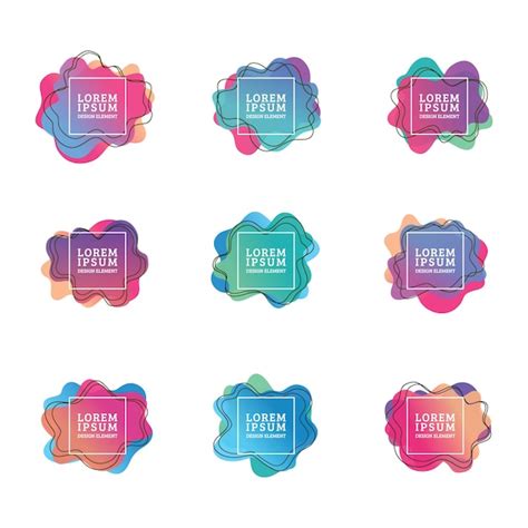 Premium Vector | Set of abstract liquid shape fluid design abstract modern graphic elements ...