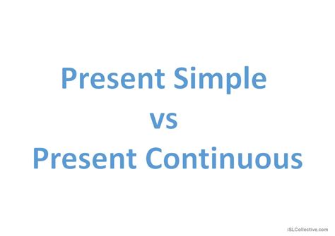 Present Simple Vs Present Continuous English ESL Powerpoints