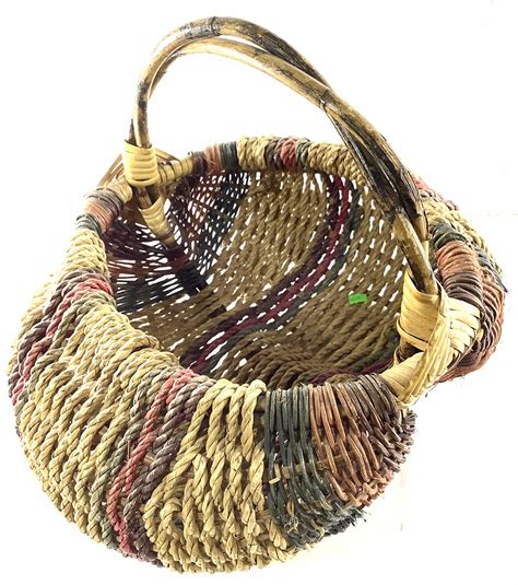 Lot 2 Multi Color Woven Wicker Baskets