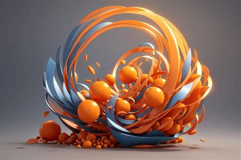 Premium Photo Illustration Of Abstract 3d Rendering Orange Background