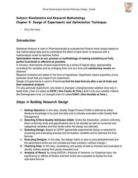 Factorial Design Optimization Techniques Pptx