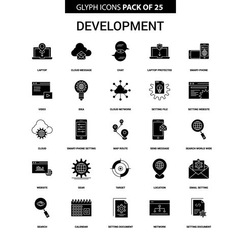 Development Glyph Vector Icon Set 14239851 Vector Art At Vecteezy