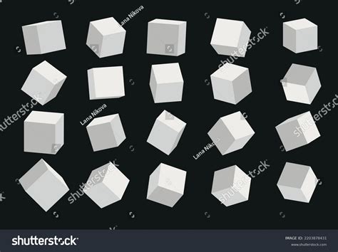 Set Cube Icons Perspective 3d Cube Stock Vector Royalty Free 2203878431 Shutterstock