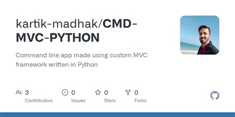 GitHub Kartik Madhak CMD MVC PYTHON Command Line App Made Using Custom MVC Framework Written