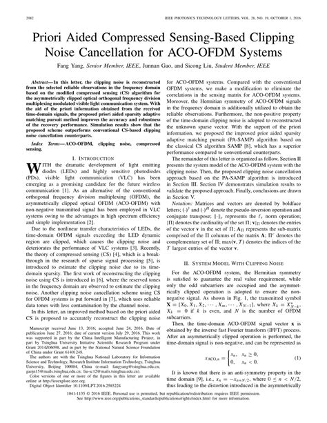 Pdf Priori Aided Compressed Sensing Based Clipping Noise Cancellation