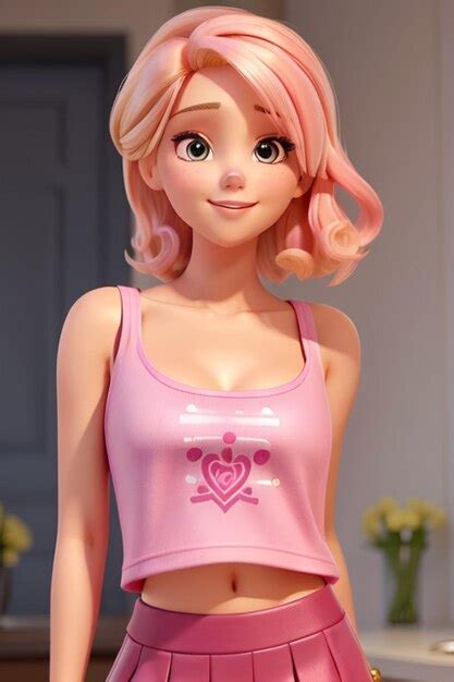 Premium Ai Image Cartoon 3d Girl