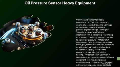 Oil Pressure Sensor Heavy Equipment Troubleshooting And Consequences
