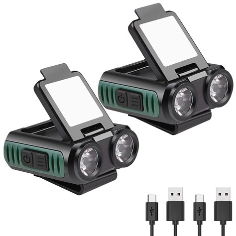 2 Pack Led Hat Light500lumens Rechargeable Handwave Sensor Hard Hat