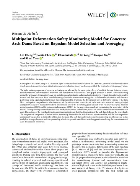 Pdf Multipoint Deformation Safety Monitoring Model For Concrete Arch Dams Based On Bayesian
