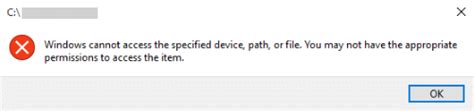 Fixes Windows Cannot Access The Specified Device Path Or File
