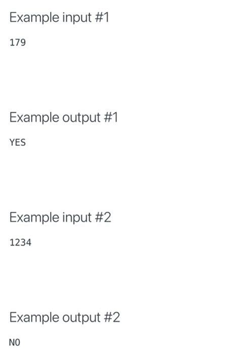 solved statement given an integer print yes if it s a
