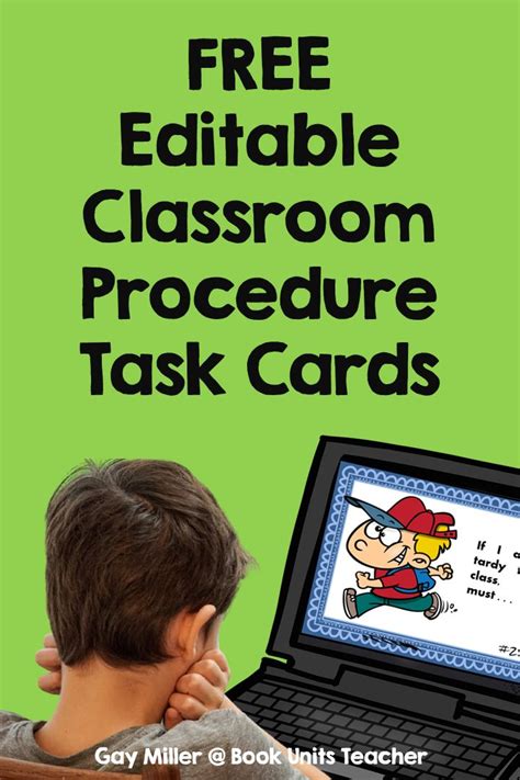 Editable Classroom Procedure Task Cards Classroom Procedures School