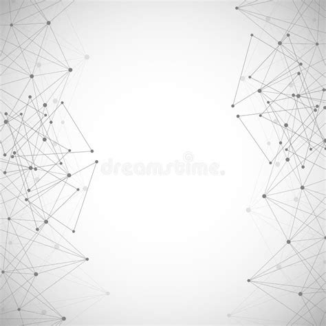 Geometric Abstract Background With Connected Line And Dots Structure Molecule And Communication