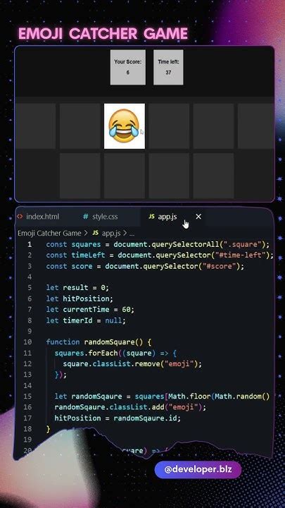Emoji Catcher Game Html And Css And Javascript Youtube