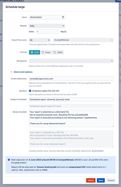 Advanced Export Atlassian Dashboard