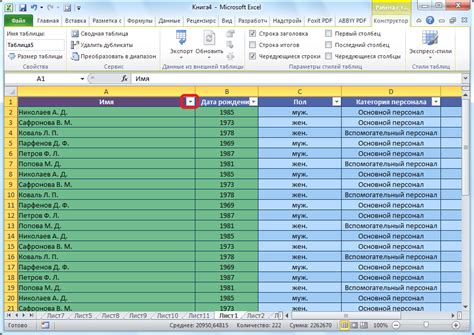 Сортировка и фильтрация данных в Excel
