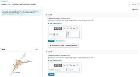 Solved Part B Determine The Speed Of B Just After Impact Chegg Com