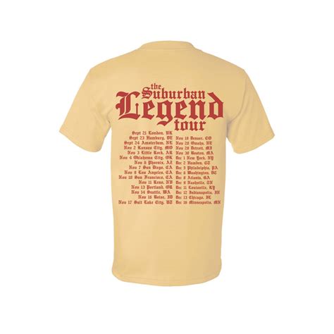 2023 Suburban Legend Tour Tee Light Yellow Durry Music