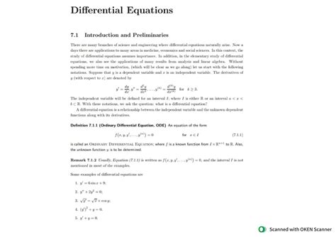 Differential Equations Ordinary Differential Equations Studocu