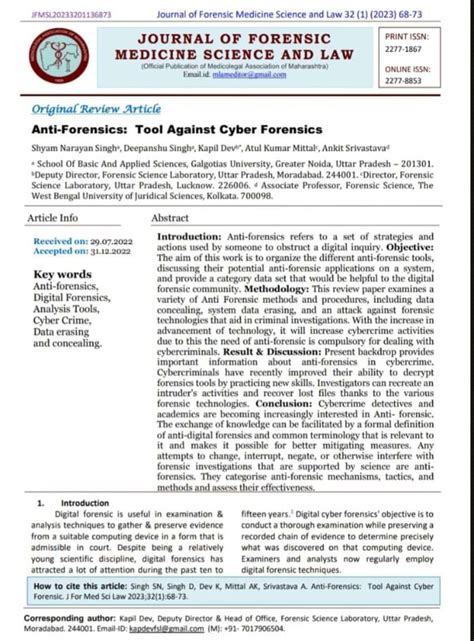 Pdf Anti Forensics Tool Against Cyber Forensics