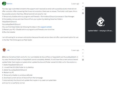 help discord still stuck in update failed loop despite reinstalling