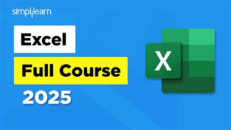 Excel Full Course 2025 Excel Tutorial For Beginners Advanced Excel