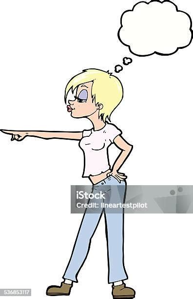 말풍선이 있고 손으로 가리키는 여성 만화 캐릭터 그리기에 대한 스톡 벡터 아트 및 기타 이미지 그리기 낙서 드로잉 말풍선 Istock